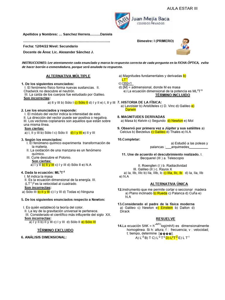 Ex U1 Fís Iii | PDF | Masa | Física