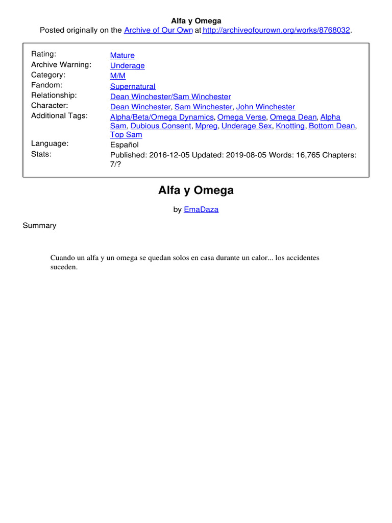 Alfa y Omega | PDF | Orgasmo