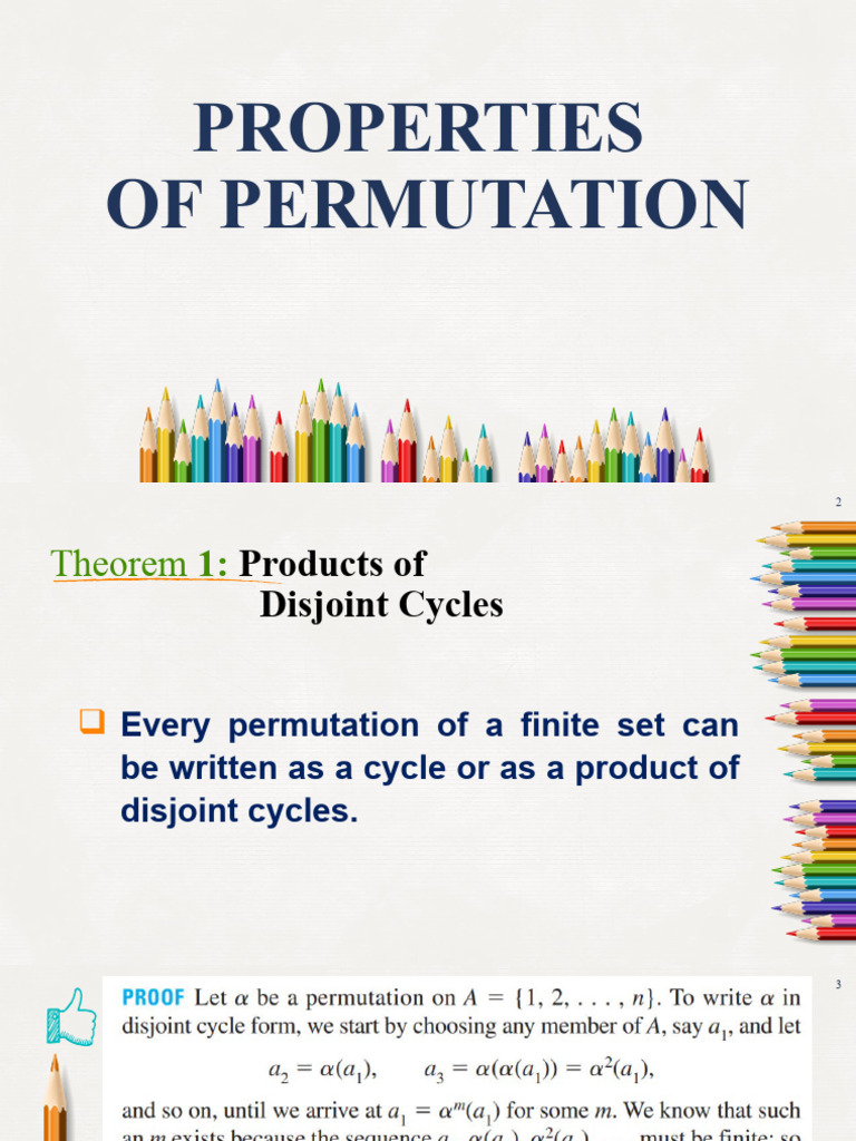 Properties of Permutations | PDF | Discrete Mathematics | Mathematics