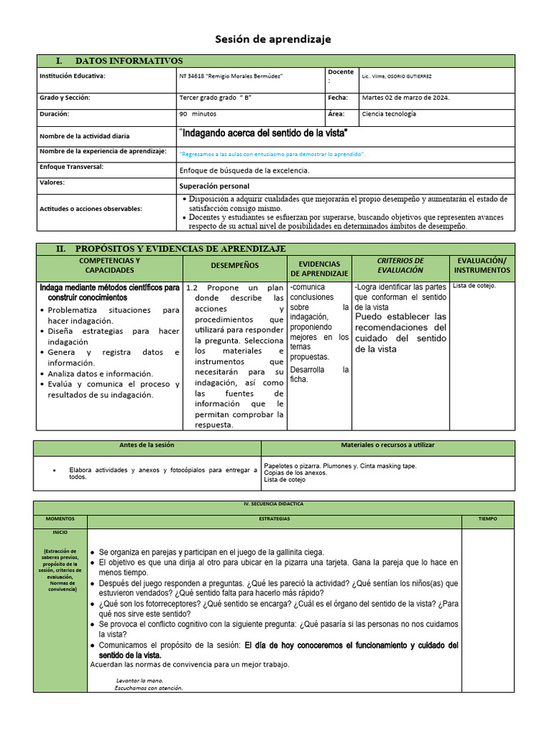 Sentido de La Vista | PDF | Ojo humano | Percepción visual