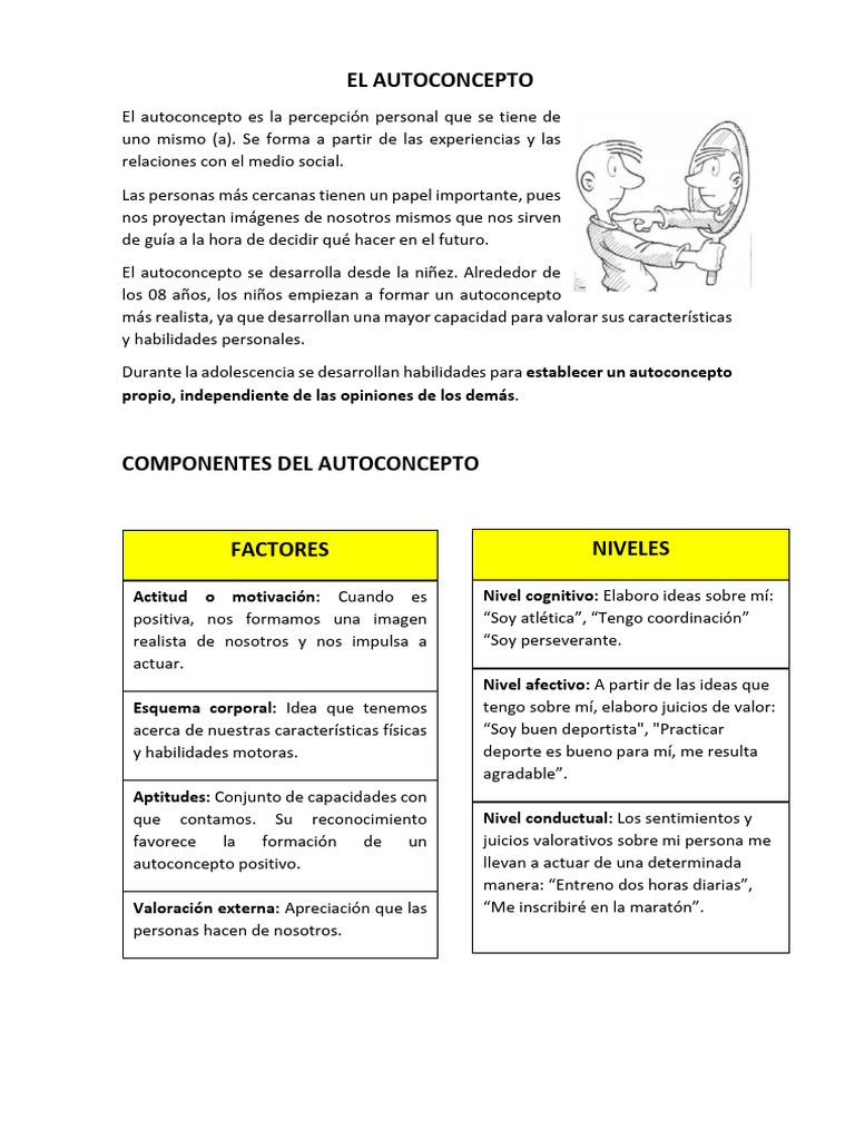 El Autoconcepto y Autoestima | Descargar gratis PDF | Autoestima ...
