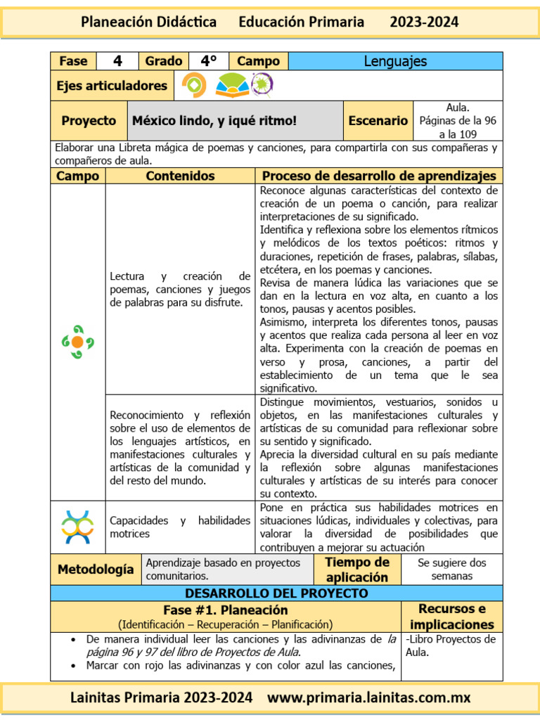 4° Abril 06 México Lindo, y Qué Ritmo (2023-2024) | PDF | Poesía | Canciones