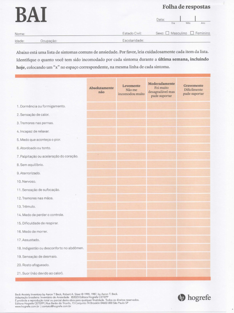 Formulário Bai Ans | PDF