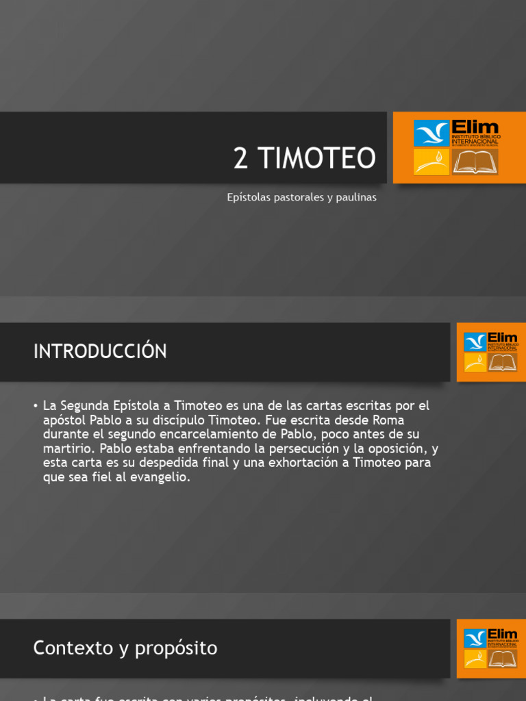 2 Timoteo | PDF | Pablo el apóstol | San timoteo