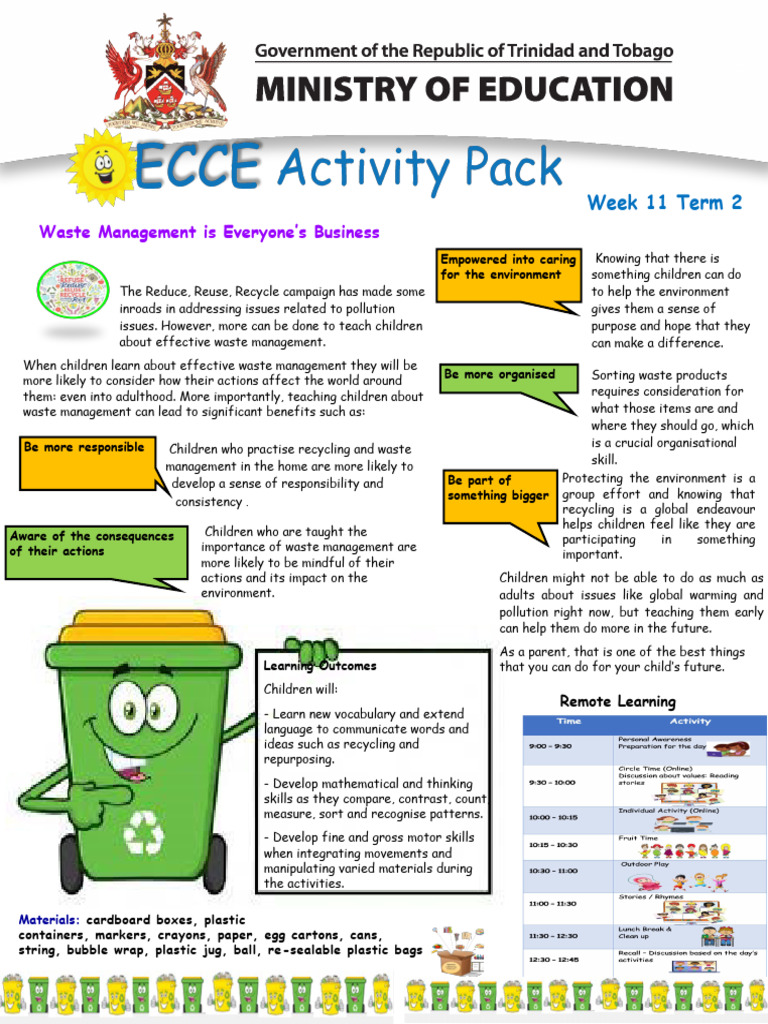 ECCE Activity Pack Term 2 Week 11 | PDF | Waste | Recycling