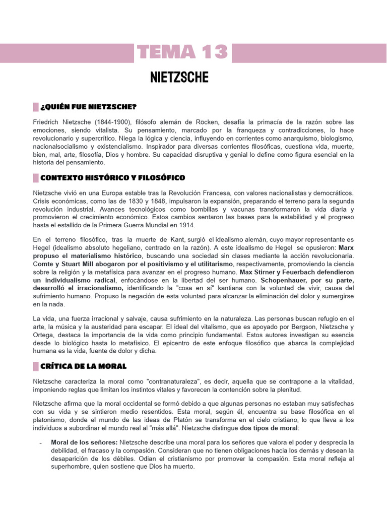 Nietzsche 2 | PDF | Friedrich Nietzsche | Moralidad