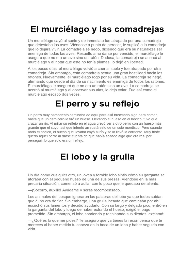 El Murciélago y Las Comadrejas | PDF