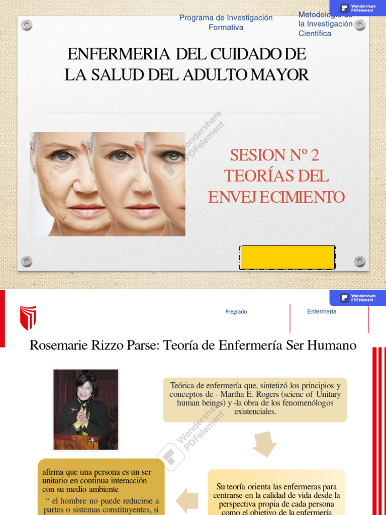 Teorías Del Envejecimiento | PDF | Senectud | Envejecimiento