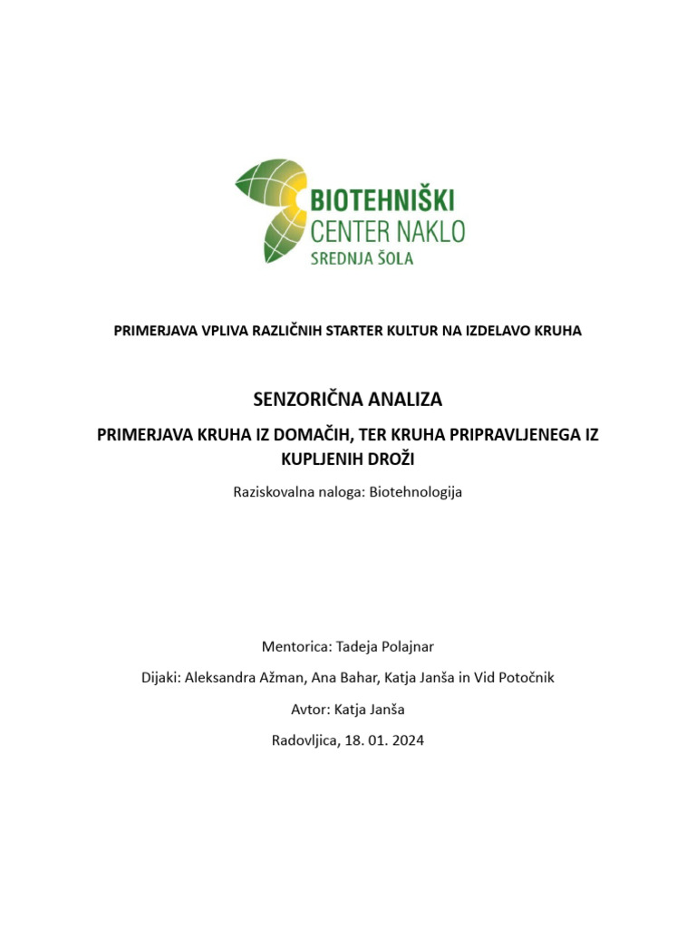 Senzorična Analizac1b11 | PDF