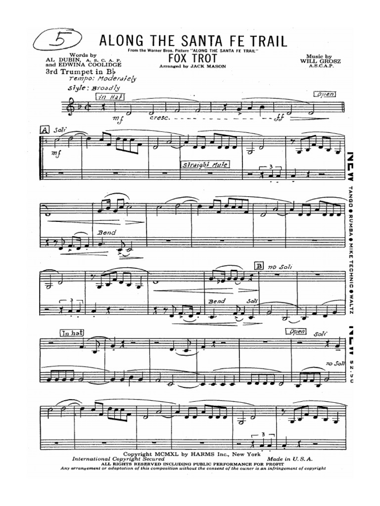 Along The Santa Fe Trail - Arr. Jack Mason tp3 | PDF