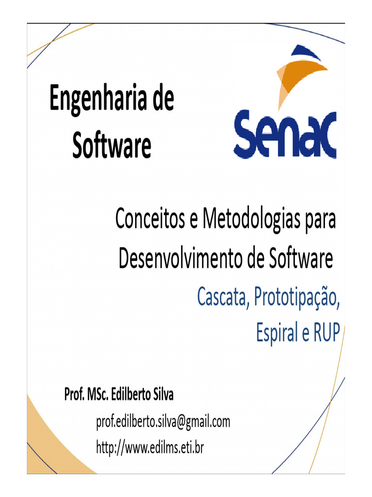 Aula 02 - Engenharia de Software - Metodologias de Software Cascata-RUP | Download grátis PDF ...