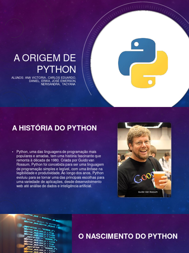 Python A Origem | PDF | Python (linguagem de programação) | Linguagem ...