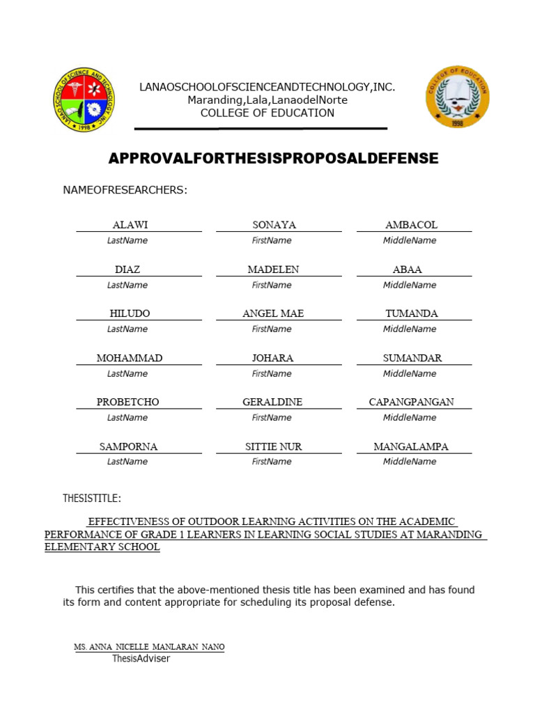 Approval For Thesis Proposal 6 Members 2 | PDF