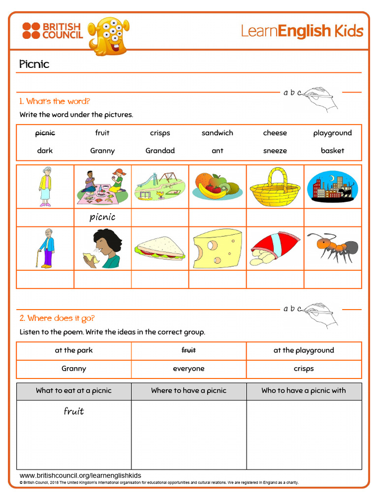 Poems-Picnic-Worksheet-2019 (1) - 240229 - 155905 | PDF | Picnic