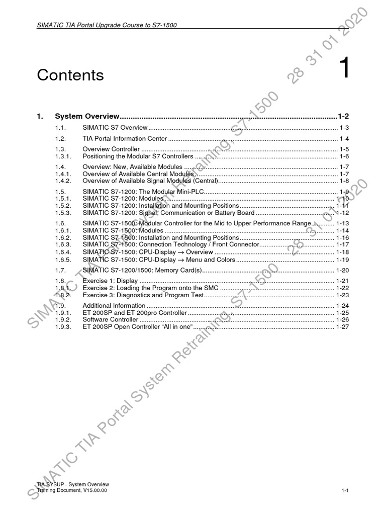 tiaSYSUP1500 - 01 - SystemOverview - en - 28 31 01 2020 | PDF | Classes Of Computers ...