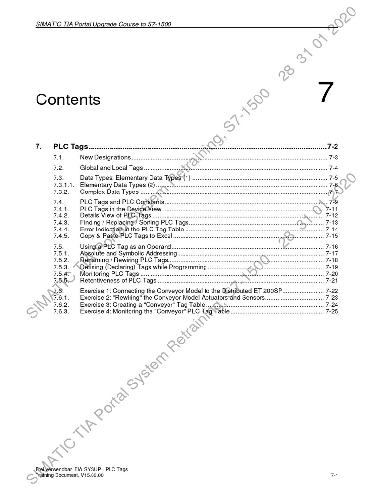 TIA Portal S7-1500 PLC Tags Guide | PDF | Integer (Computer Science ...