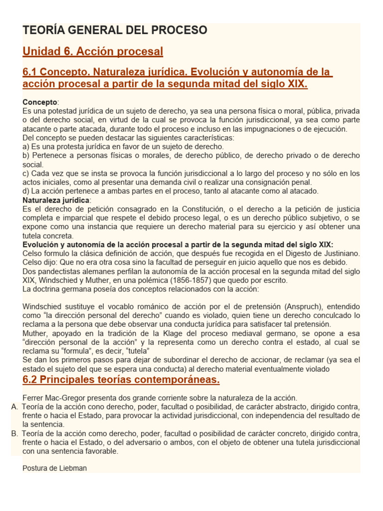 Unidad 6 Accion Procesal | PDF | Ley procesal | Jurisdicción