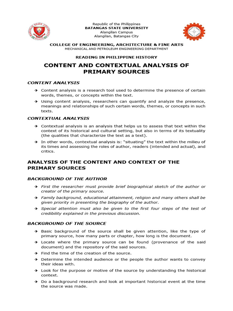 Content and Context Analysis in History | PDF | Bias | Information