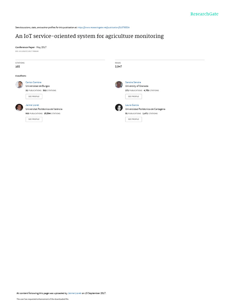 Agricultural Data Integration Service V14 | PDF | Internet Of Things | Wireless Sensor Network