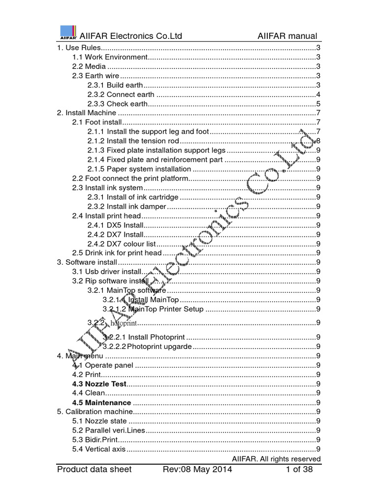 AIIFAR Machine Manual | PDF | Electrical Connector | Printer (Computing)
