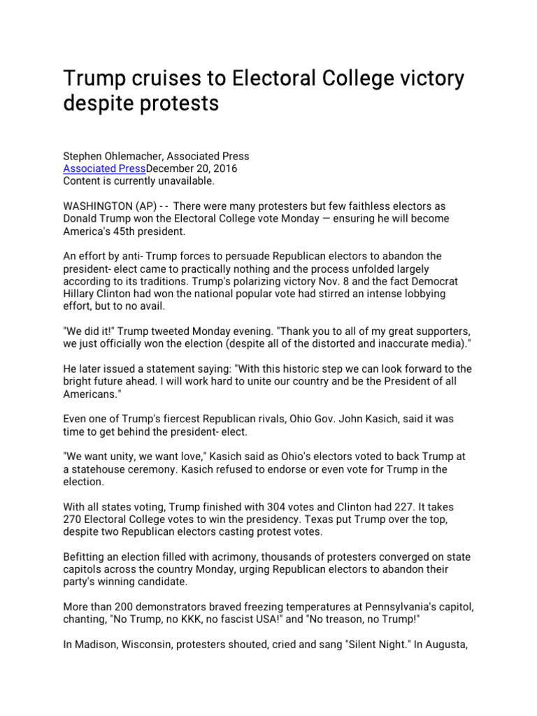 Electoral College Definition | PDF