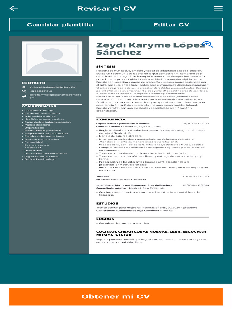 Finalizar CV LiveCareer | PDF | café