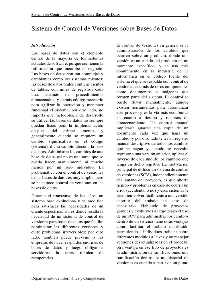 BD SCV | PDF | Control de versiones | Archivo de computadora