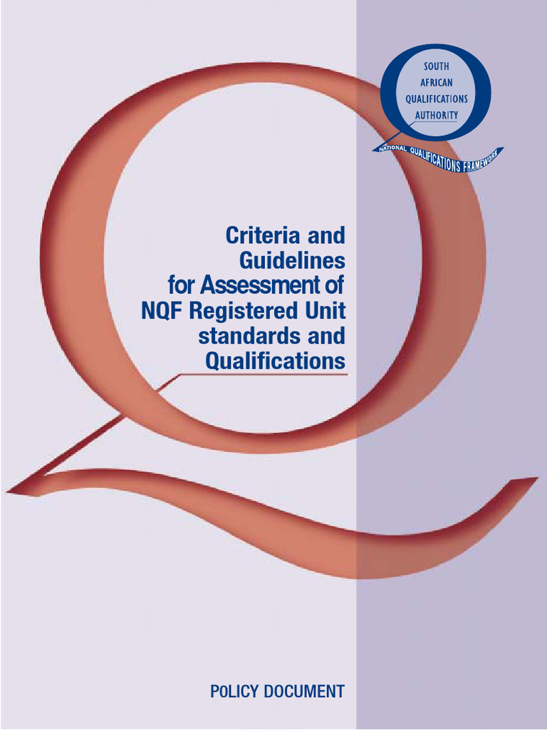 2.4.1 SAQA Criteria and Guidelines For Assessment | PDF | Educational ...
