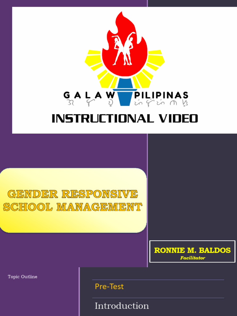 Gender Responsive School Management Ronnie Baldos 1 | PDF | Gender | Gender Studies