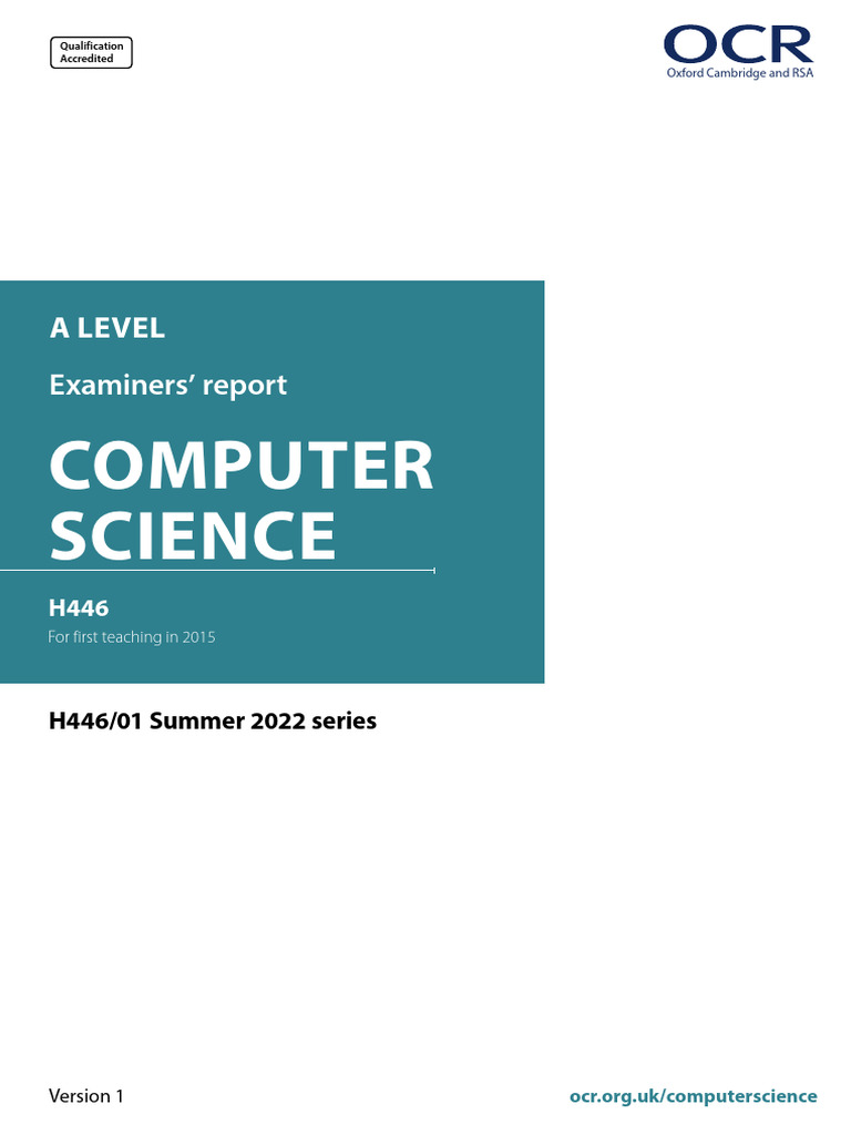 Examiners Report Computer Systems | PDF | Input/Output | Software