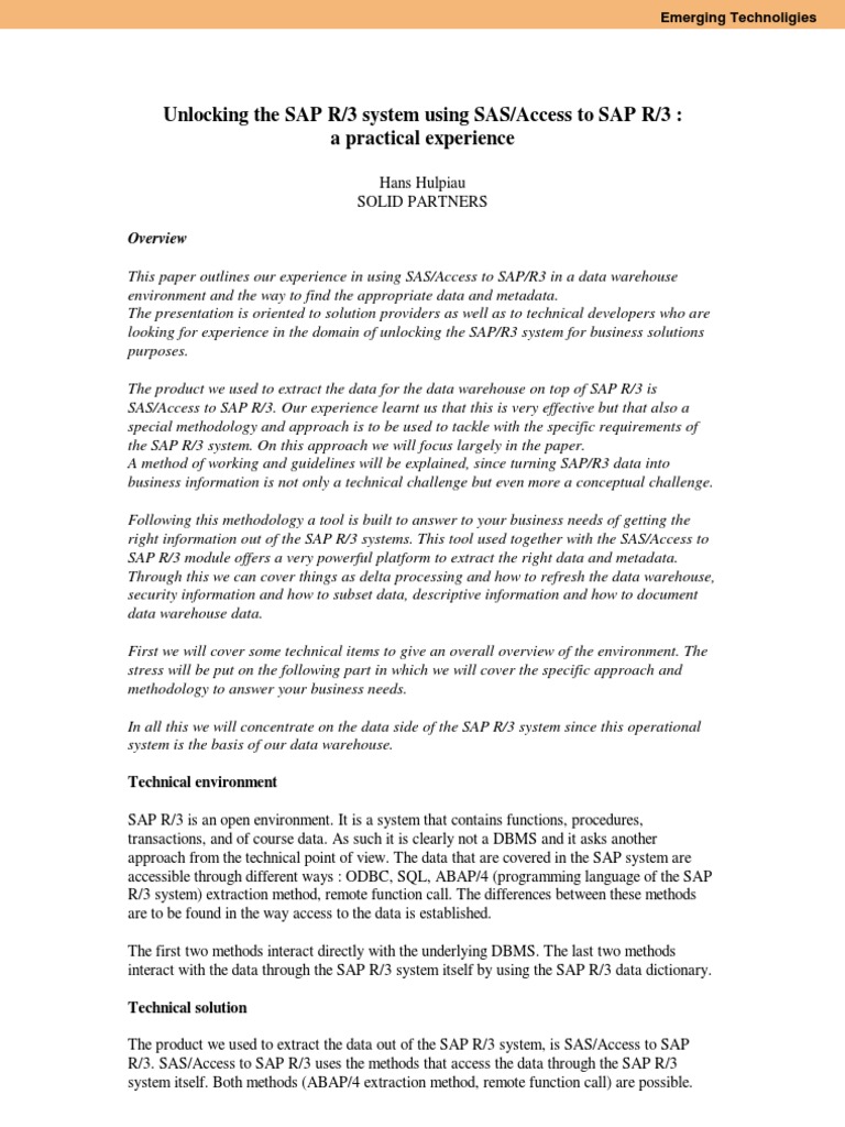 Sap Sas Document | PDF | Metadata | Data Warehouse