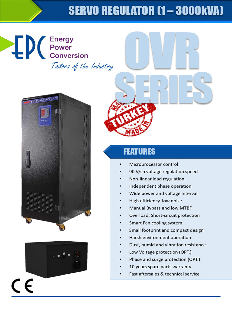 EPC - OVR Series (Servo Regulator 1-3000KVA) | PDF | Alternating ...