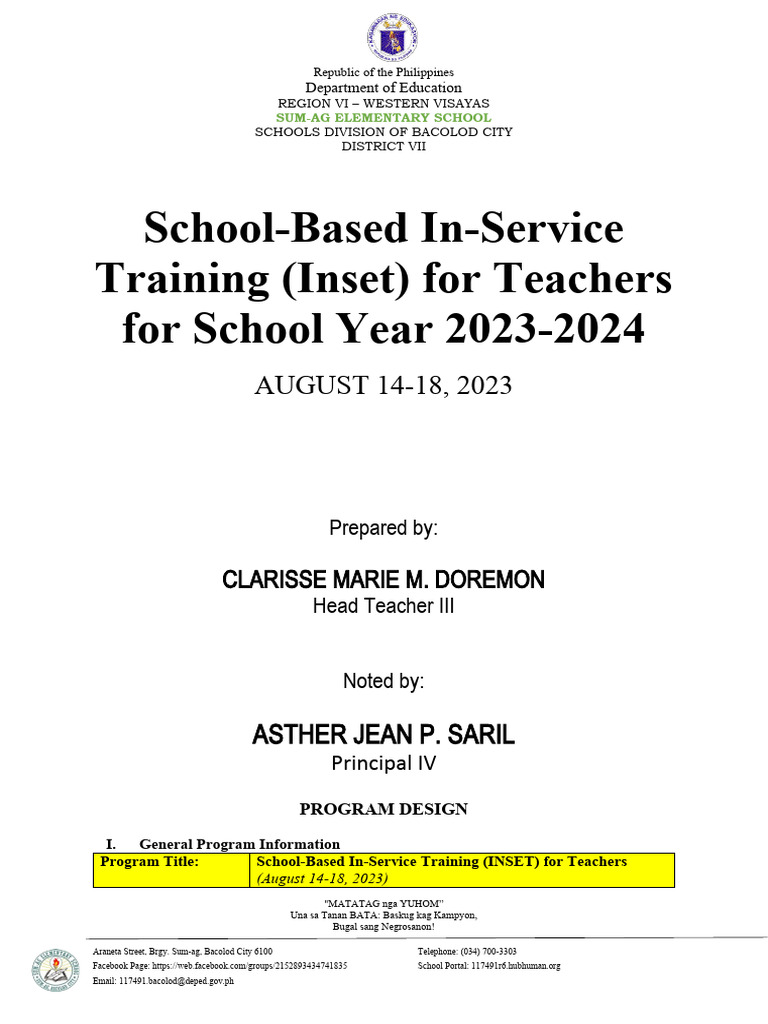 Training-Design Gad 2023 | PDF | Teachers | Educational Technology