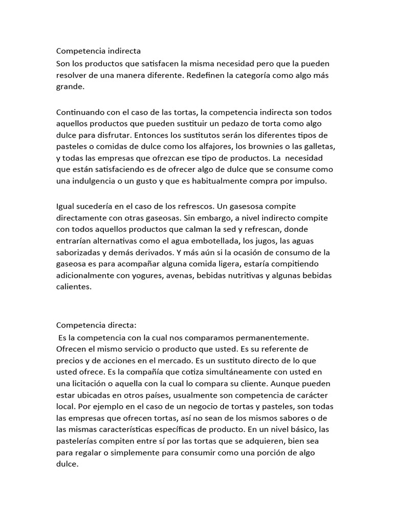 Competencia Directa e Indirecta | PDF