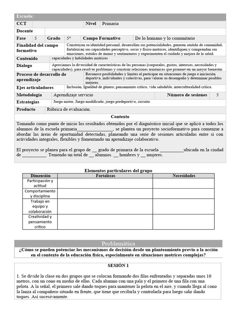 Educación Física: Desarrollo Motriz y Comunitario | PDF | Aprendizaje | Pensamiento