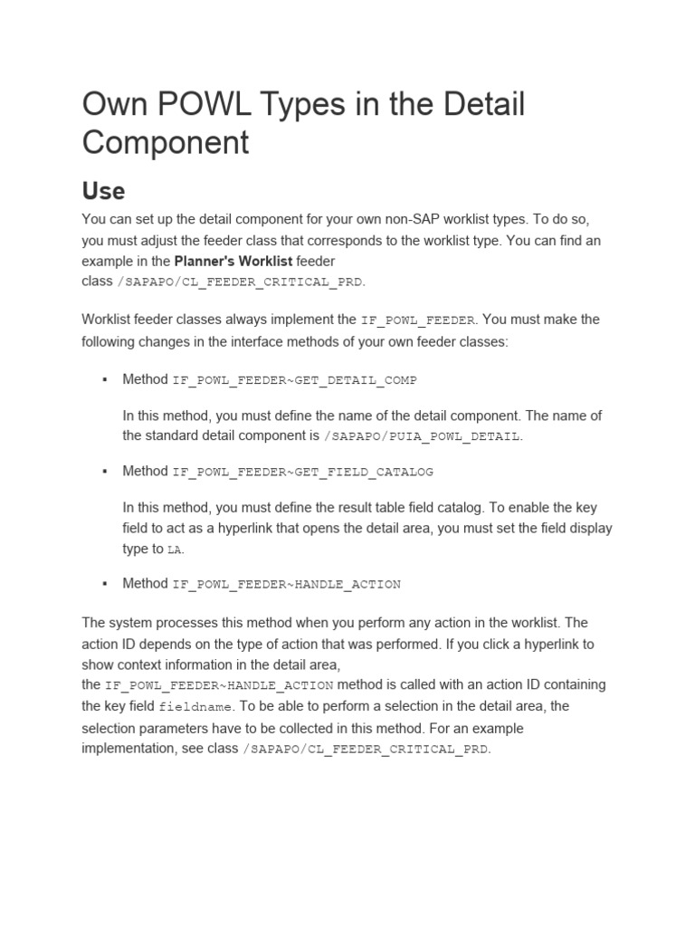 19 Own POWL Types in The Detail Component in SAP eSPP | PDF