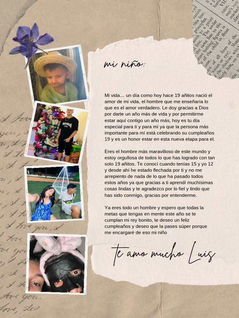 Documento A4 de Carta de Amor para Alguien Especial de Amor y Amistad Con Fotos | PDF