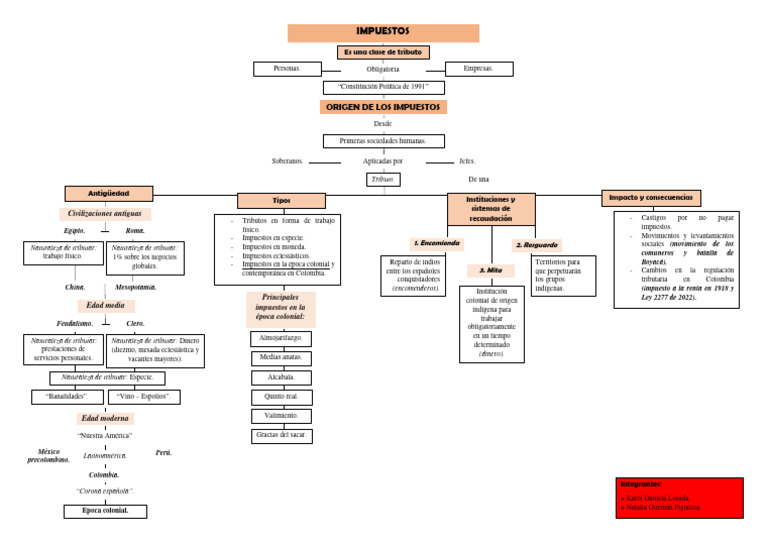 Mapa conceptual ORIGEN DE LOS IMPUESTOS | PDF | Impuestos | Nueva españa