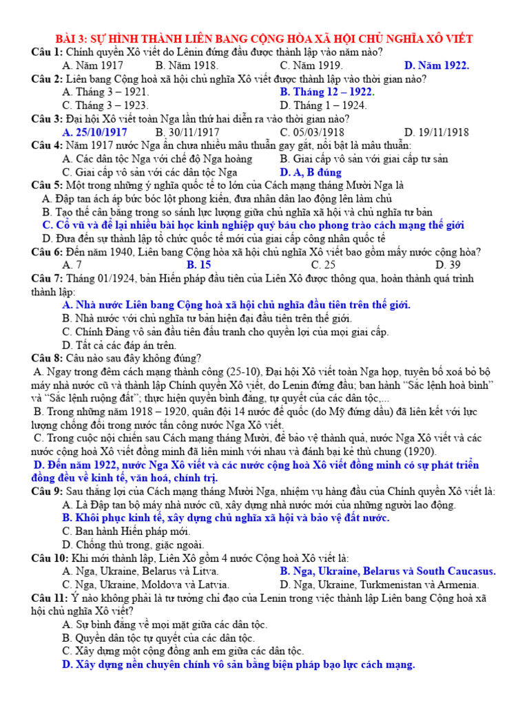Bai 3 TN Su 11 | PDF