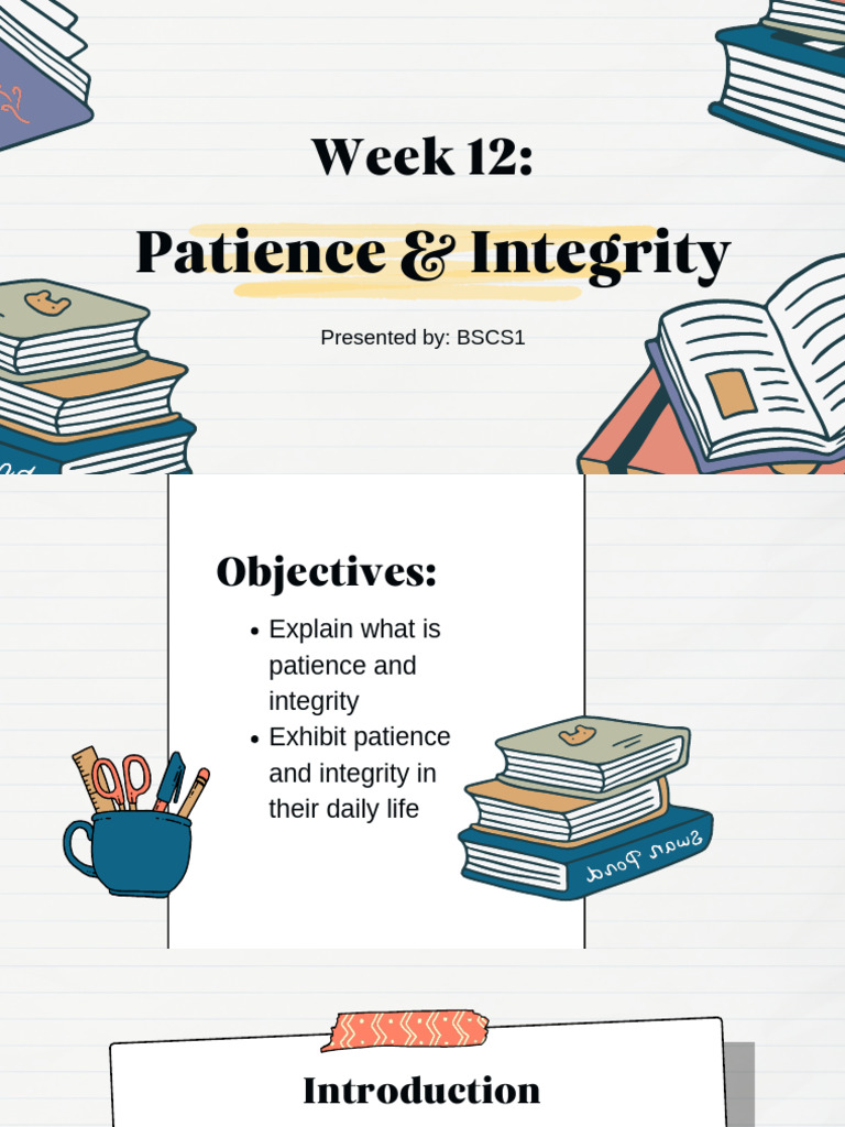 PATIENCE AND INTEGRITYBSCS1 - Compressed | PDF | Anger | Morality