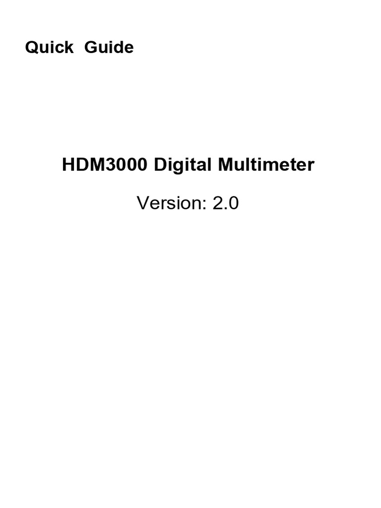 HDM3000_QuickGuide_EN_Ver 2.0 | PDF | Mains Electricity | Power Supply