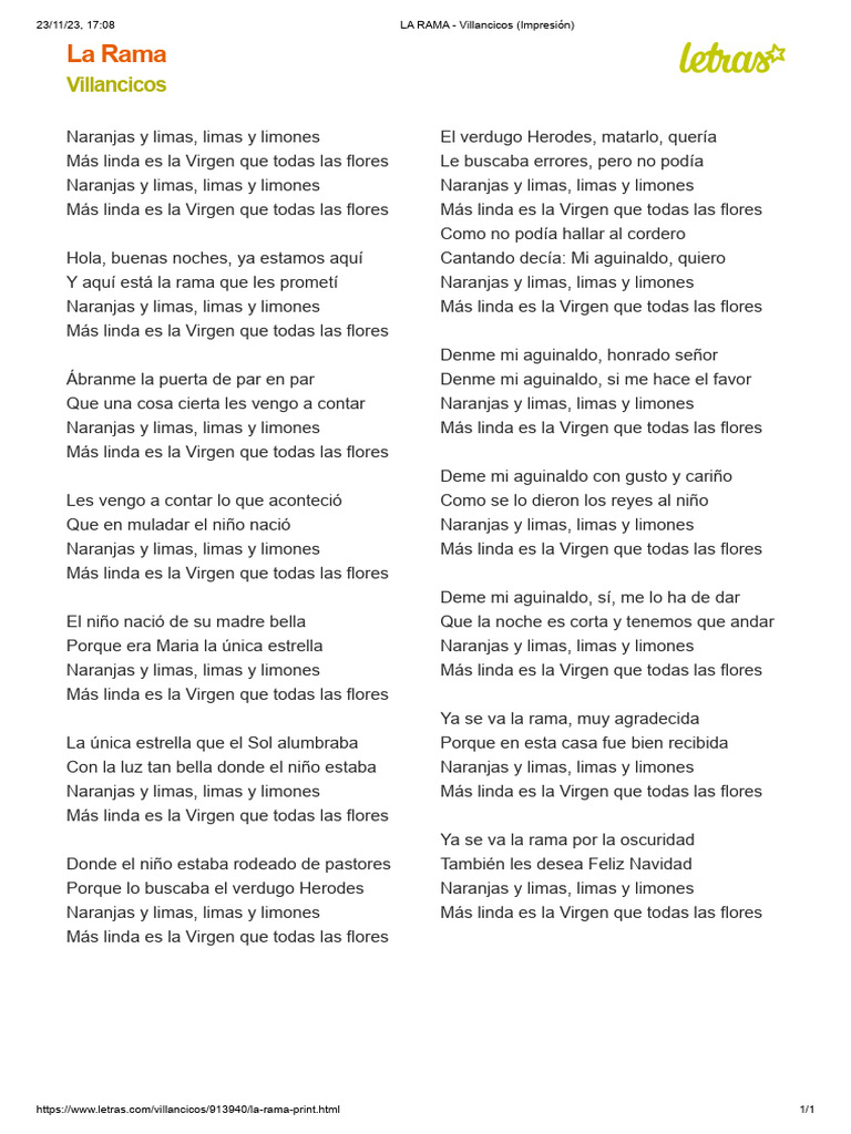 LA RAMA - Villancicos | PDF