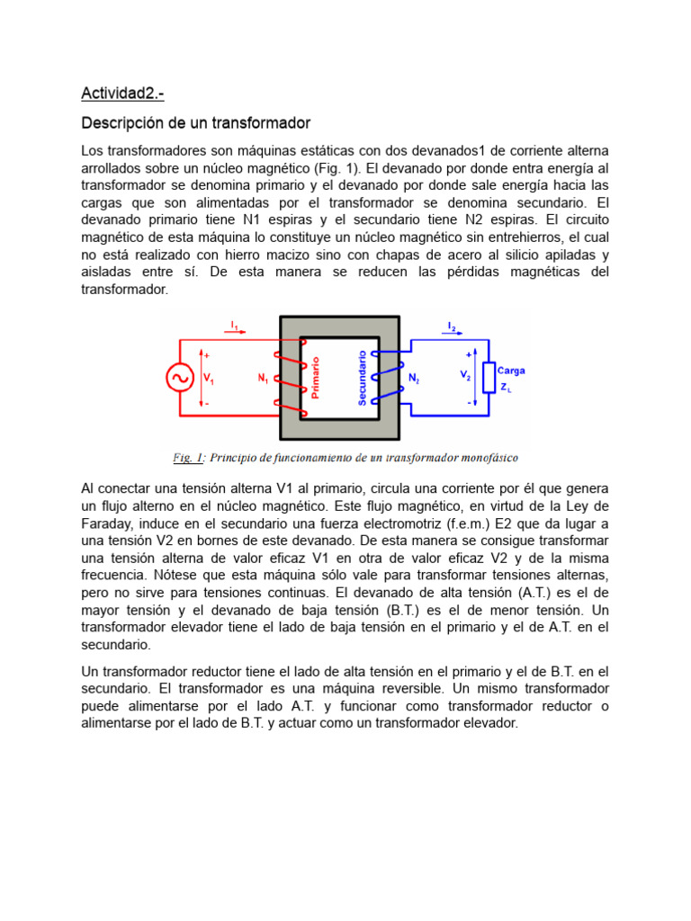 Actividad2 | PDF | Transformador | Inductor