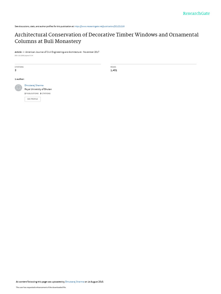 Architectural Conservation of Decorative Timber Wi | PDF | Bhutan