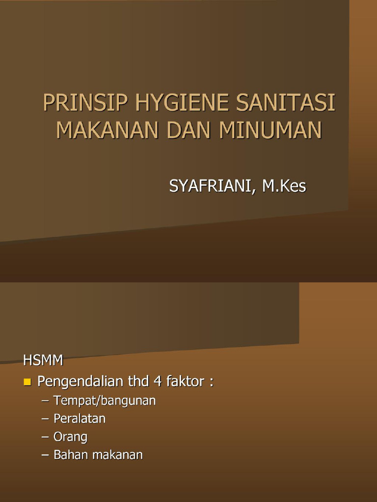 Prinsip Hygiene Sanitasi Makanan Dan Minuman Pdf