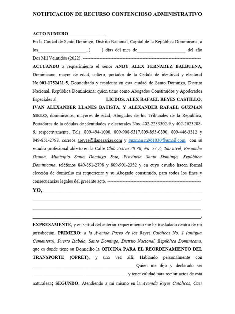 Notificacion de Auto Administrativo Andy Alexander | PDF | República ...