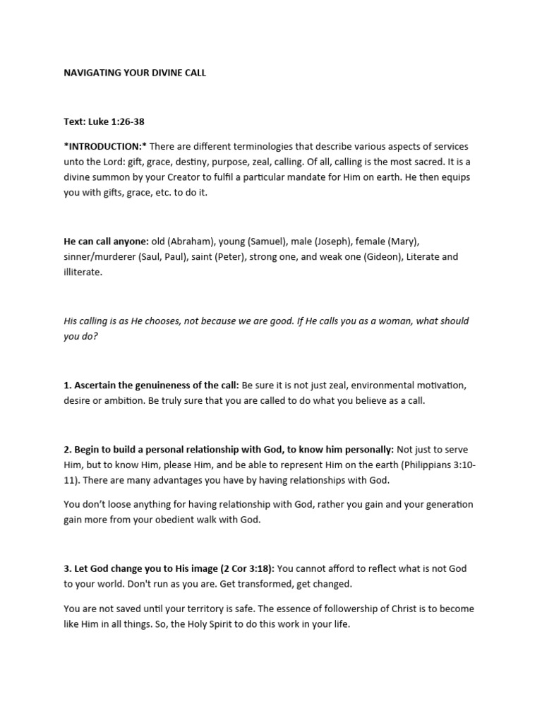 Navigating Your Divine Call | Download Free PDF | Paul The Apostle ...