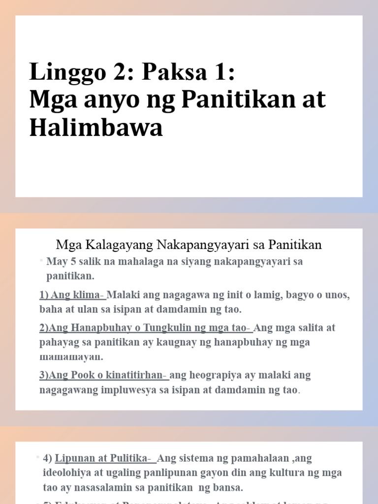 Linggo 2 Paksa 1 | PDF