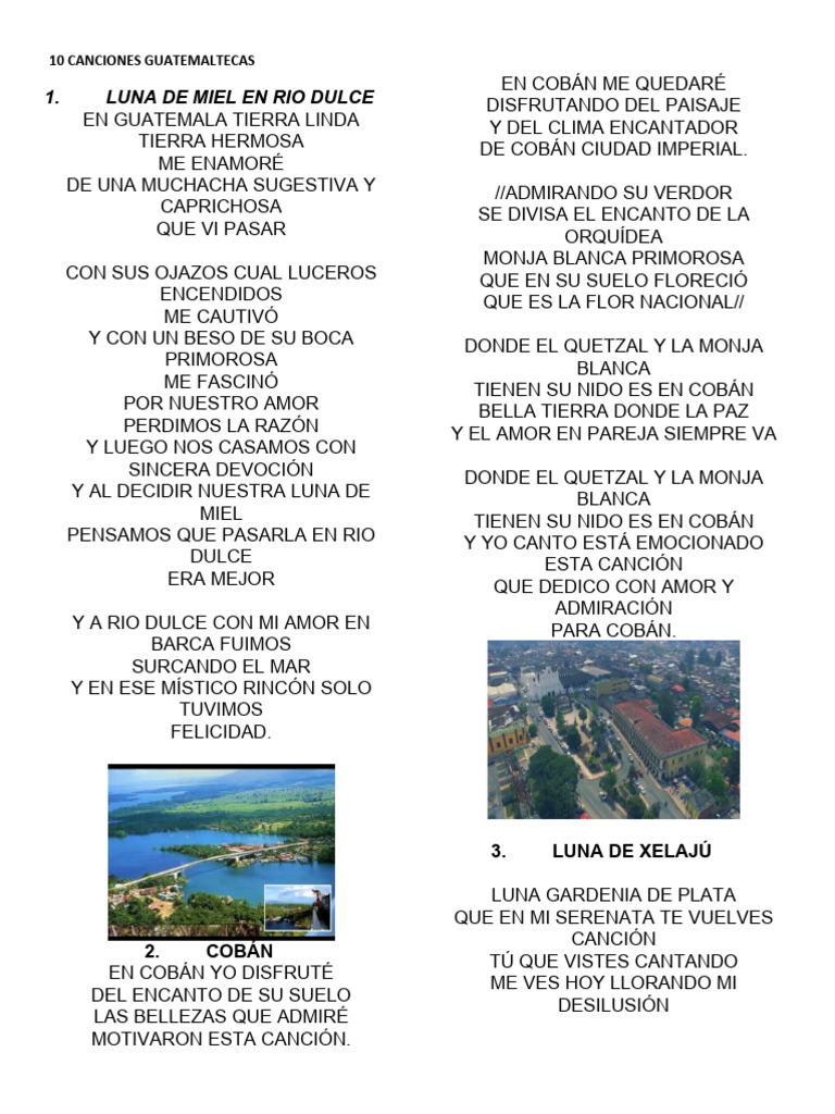 10 CANCIONES GUATEMALTECAS | PDF