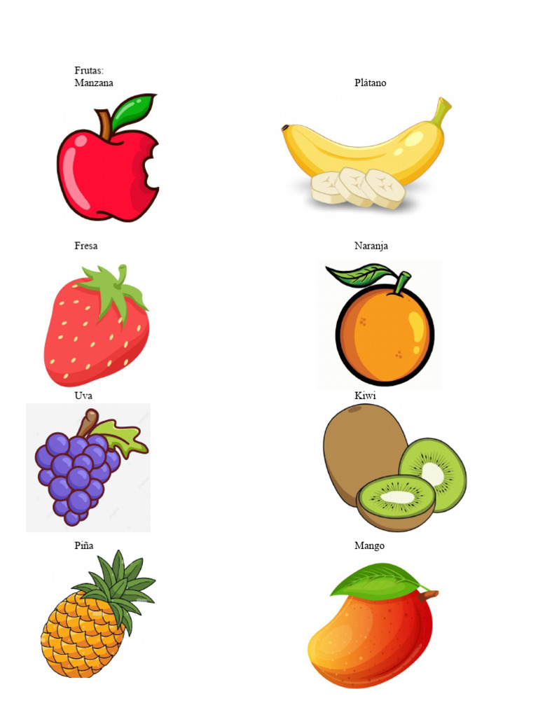 Lista de Alimentos: Frutas, Verduras y Más | PDF